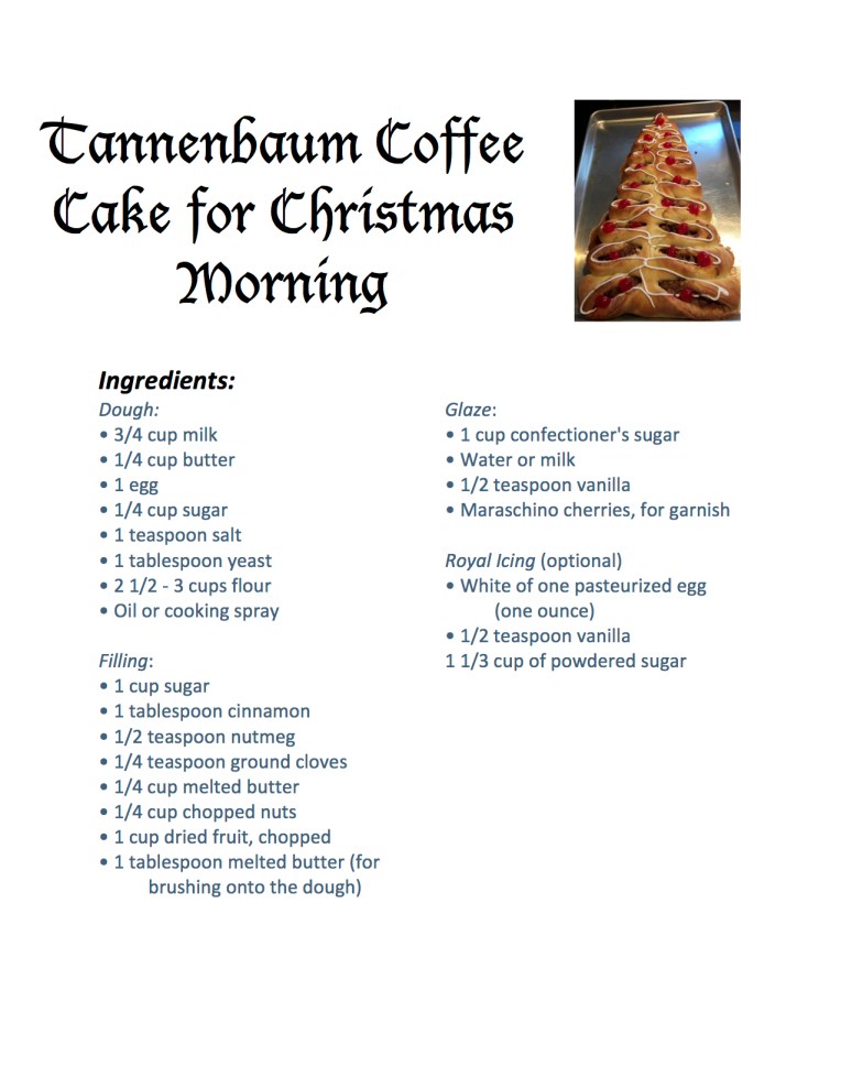Tannenbaum Christmas Coffee Cake – A Bright Ray of Hope